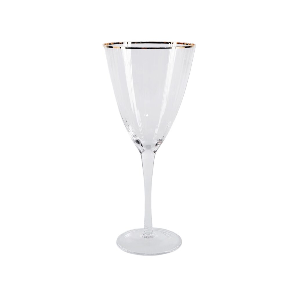 15oz Radial Wine Glass (gold Rim) - CMA Event Hire